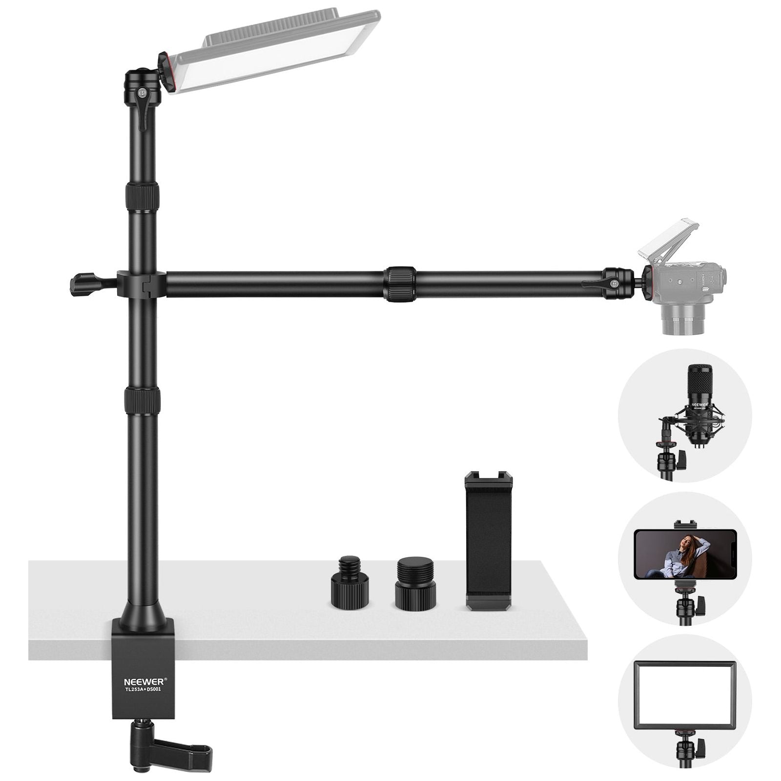 NEEWER TL253A+DS001 Tabletop Overhead Camera Mount Stand | Dragon Image ...