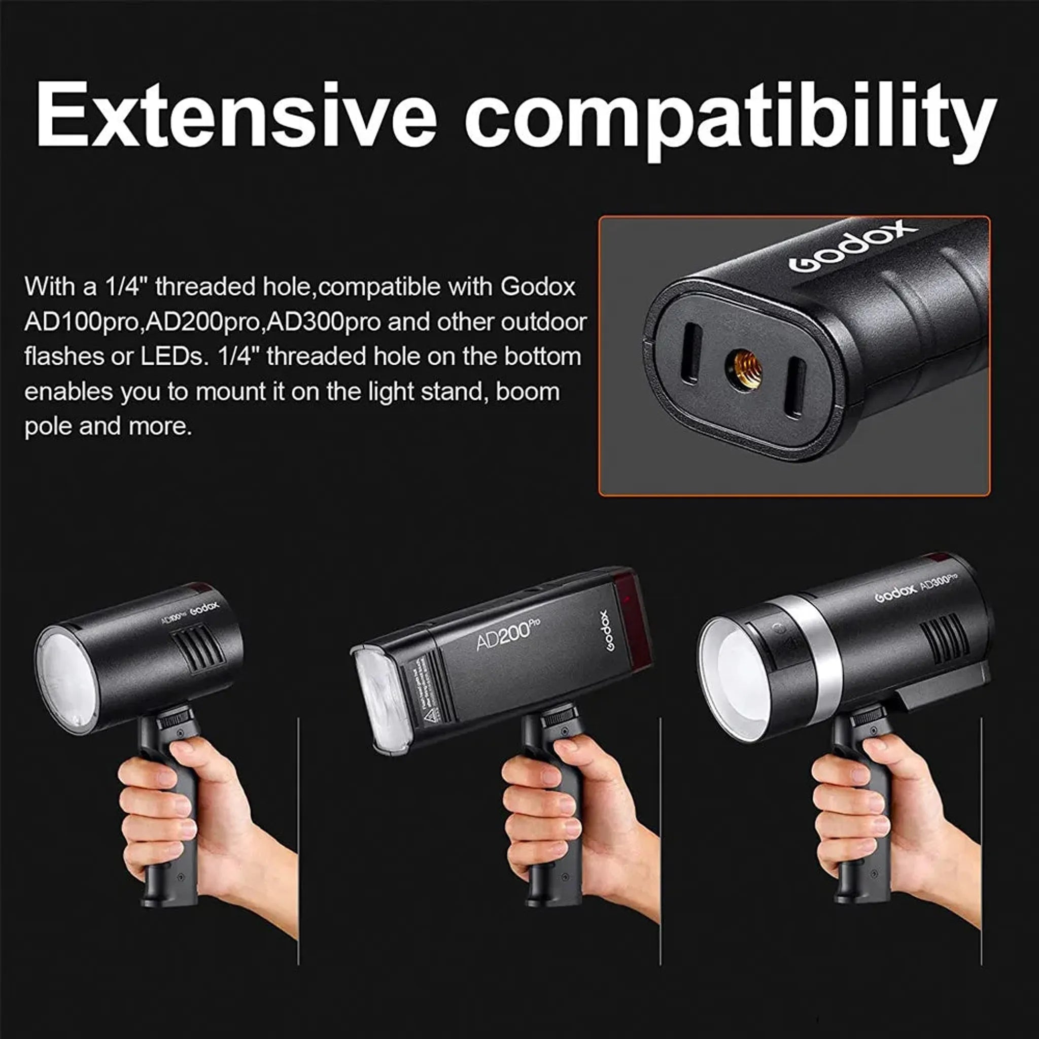 GODOX FLASH GRIP WITH 1/4 INCH SCREW | Dragon Image – Dragon Image Pty Ltd