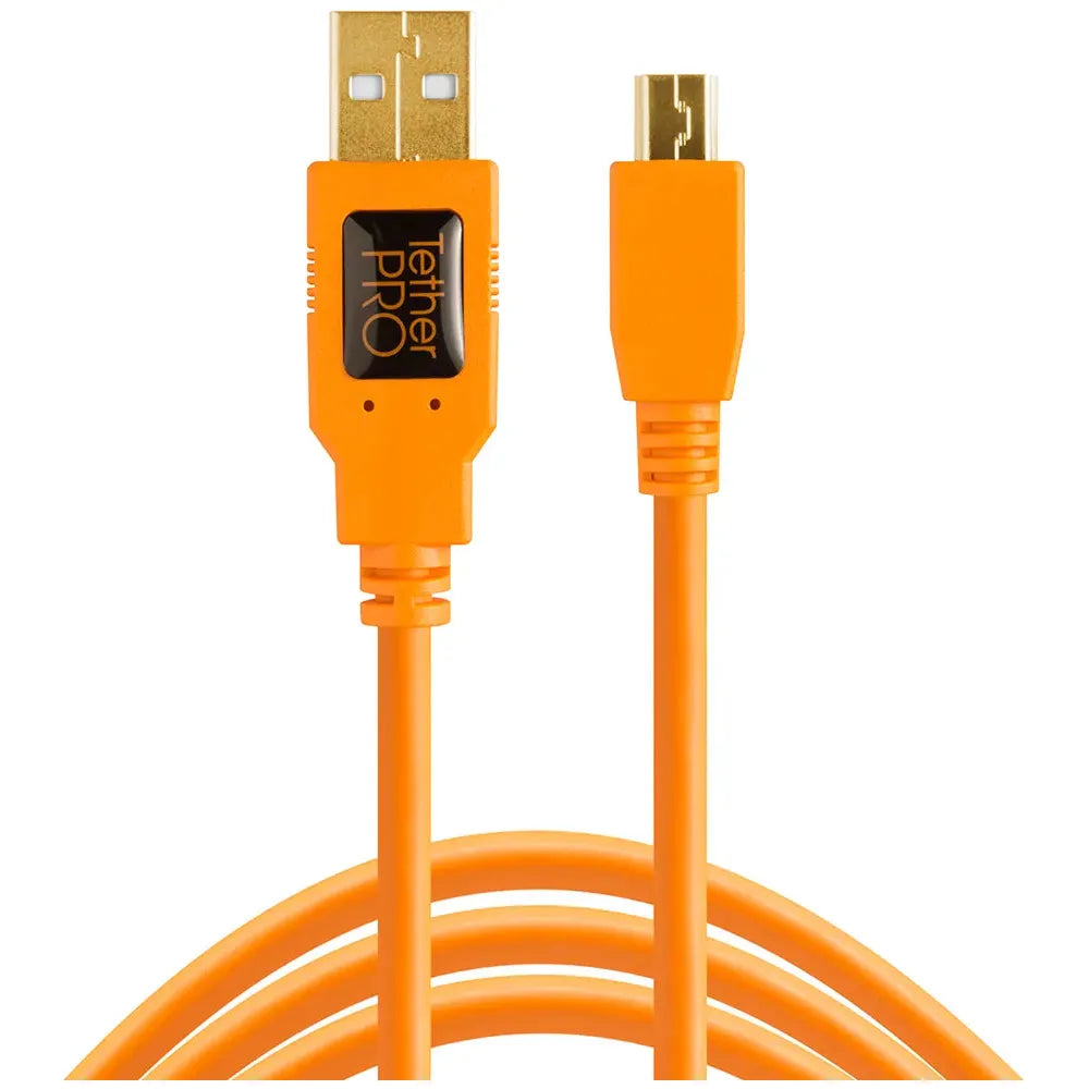 Tether Tools TetherPro USB 2 Male to Mini-B 5-Pin 4.6m Hi-Vis Orange ...