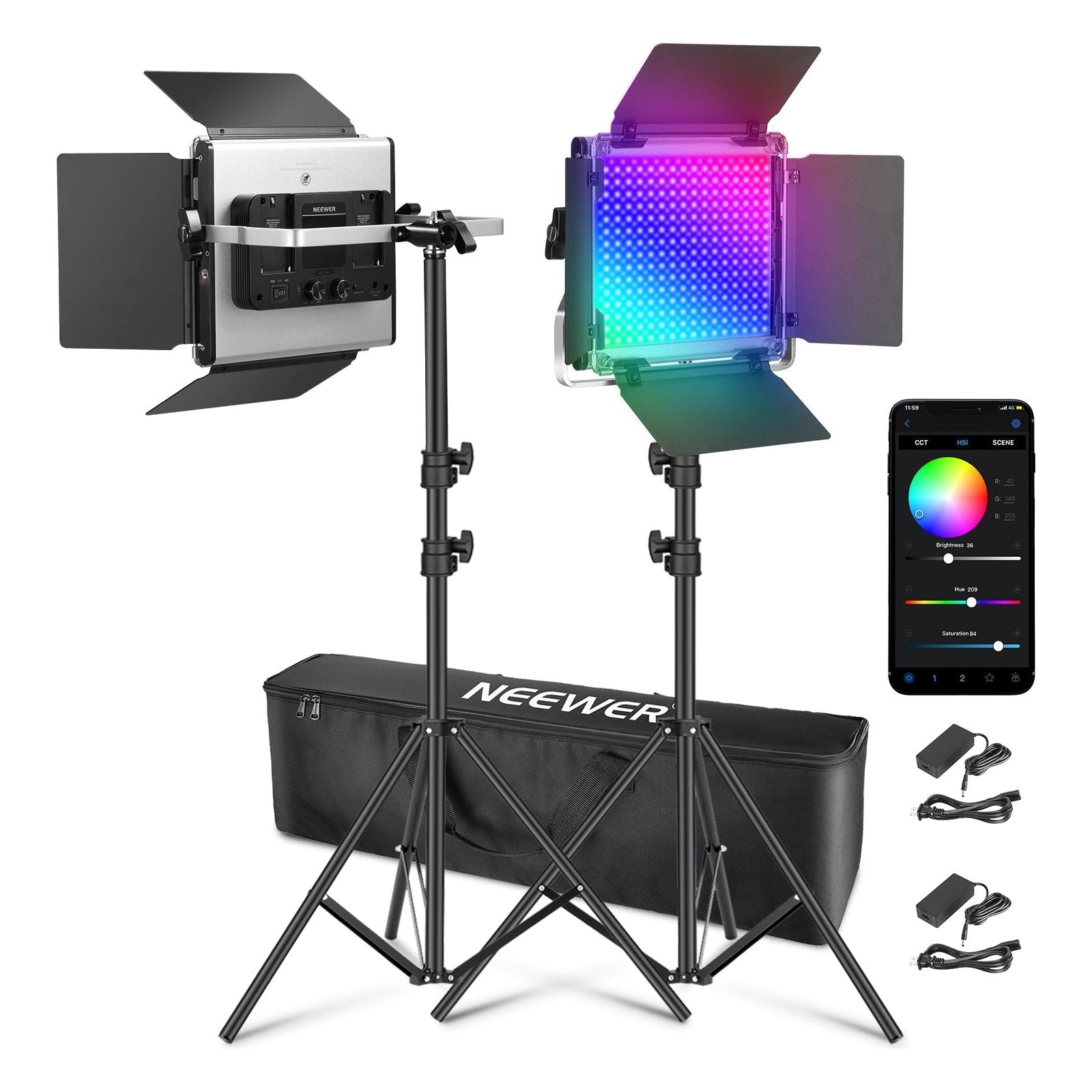 Neewer RGB 660mk2 PRO II LED Video Light Kit (2-Pack) | Dragon Image ...