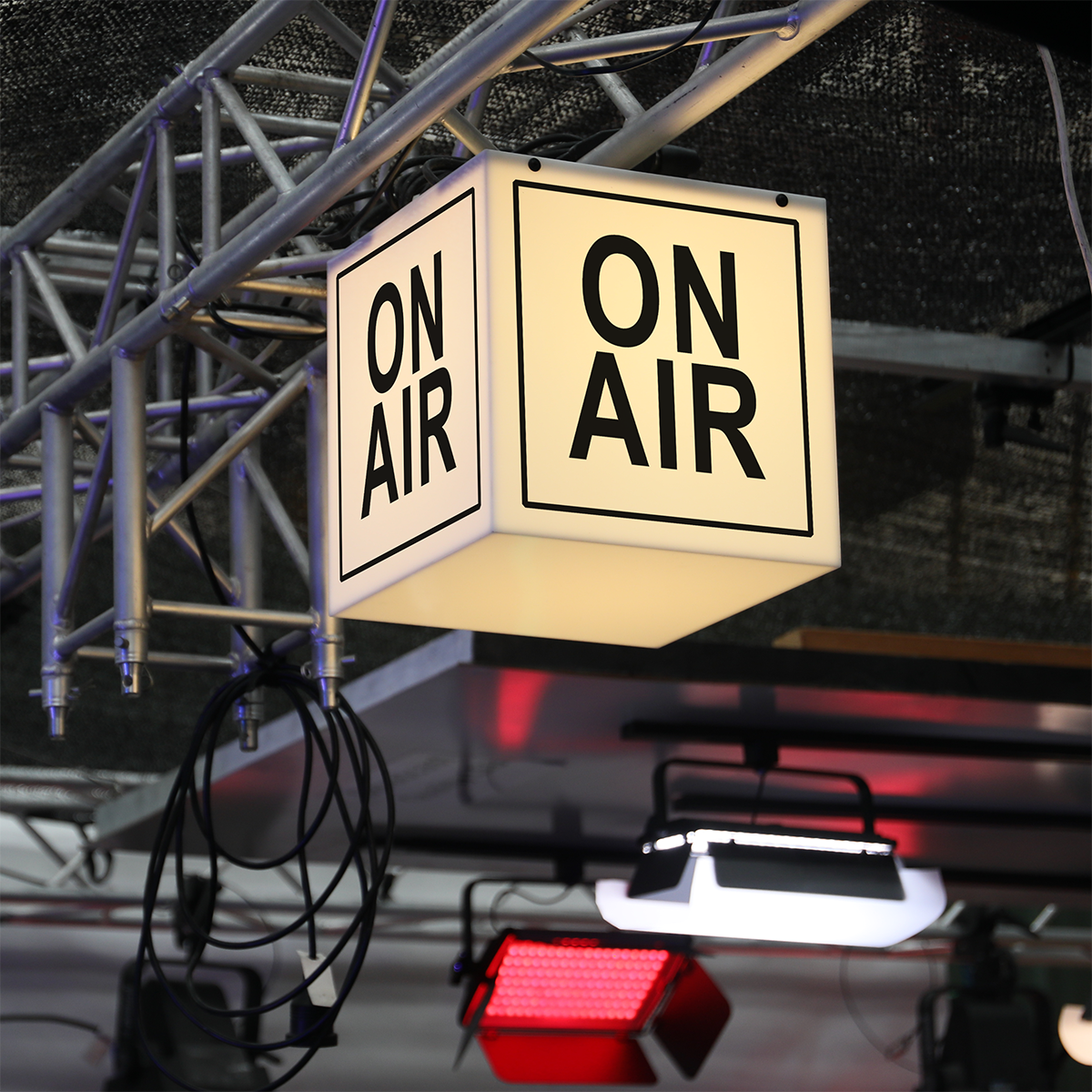 On Air Sign ceiling or wall mounted Cube – Dragon Image Pty Ltd